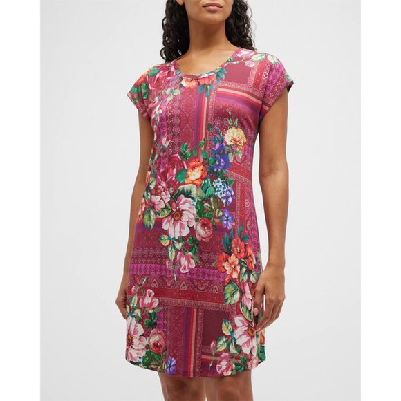 Johnny Was | Dresses | Johnny Was Bethia Cap Sleeve Night Dress Floral ...